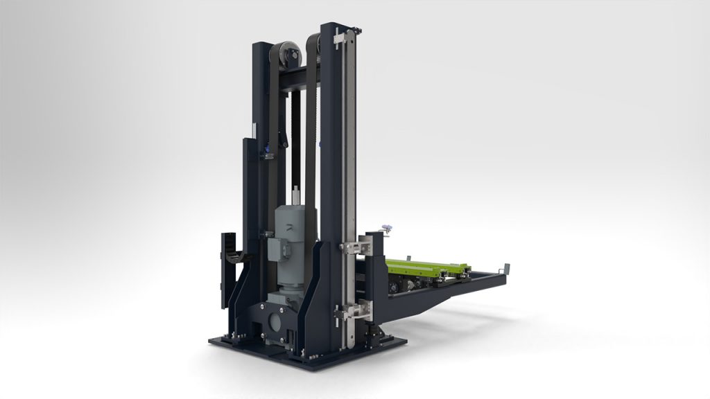 Reliable vertical conveyor with telescopic fork | AFB GmbH