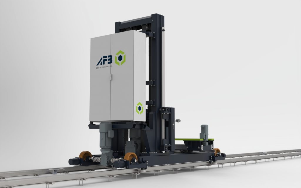 Transfer car with lift mast and rotating pushing fork | AFB GmbH