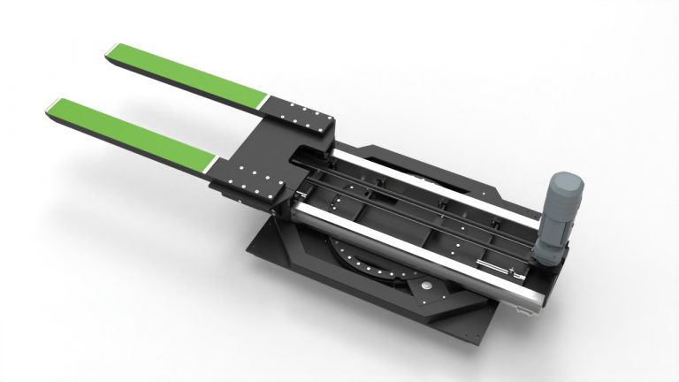 Rotary pushing fork for the automatic storage of cradles | AFB GmbH