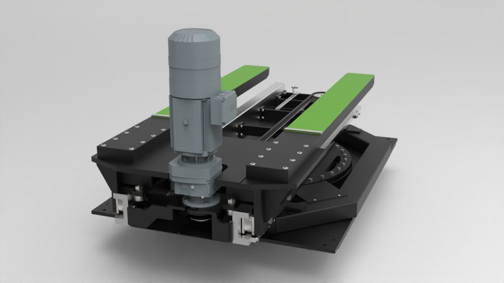 Rotary pushing fork for the automatic storage of cradles | AFB GmbH